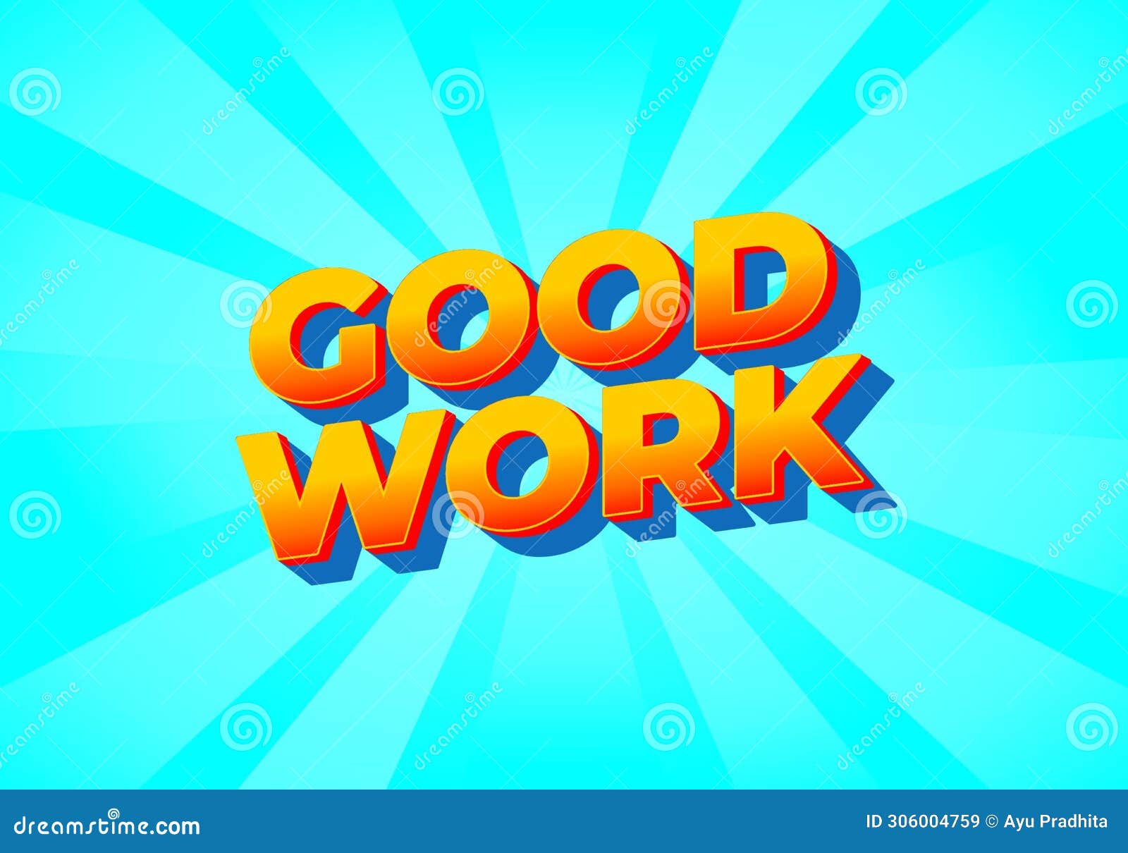 Good Work. Text Effect in 3D Style with Eye Catching Color Stock Vector ...