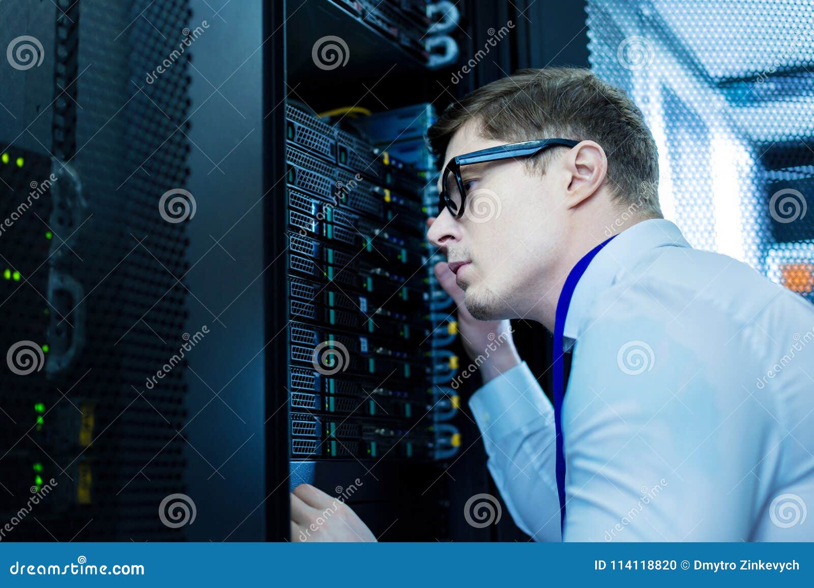 Smart Operator Working in the Data Centre Stock Photo - Image of ...
