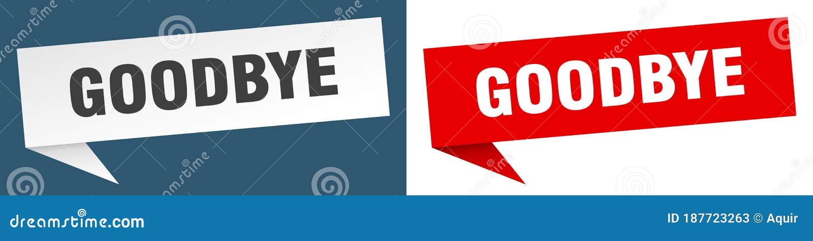 Goodbye Banner. Goodbye Speech Bubble Label Set Stock Vector ...