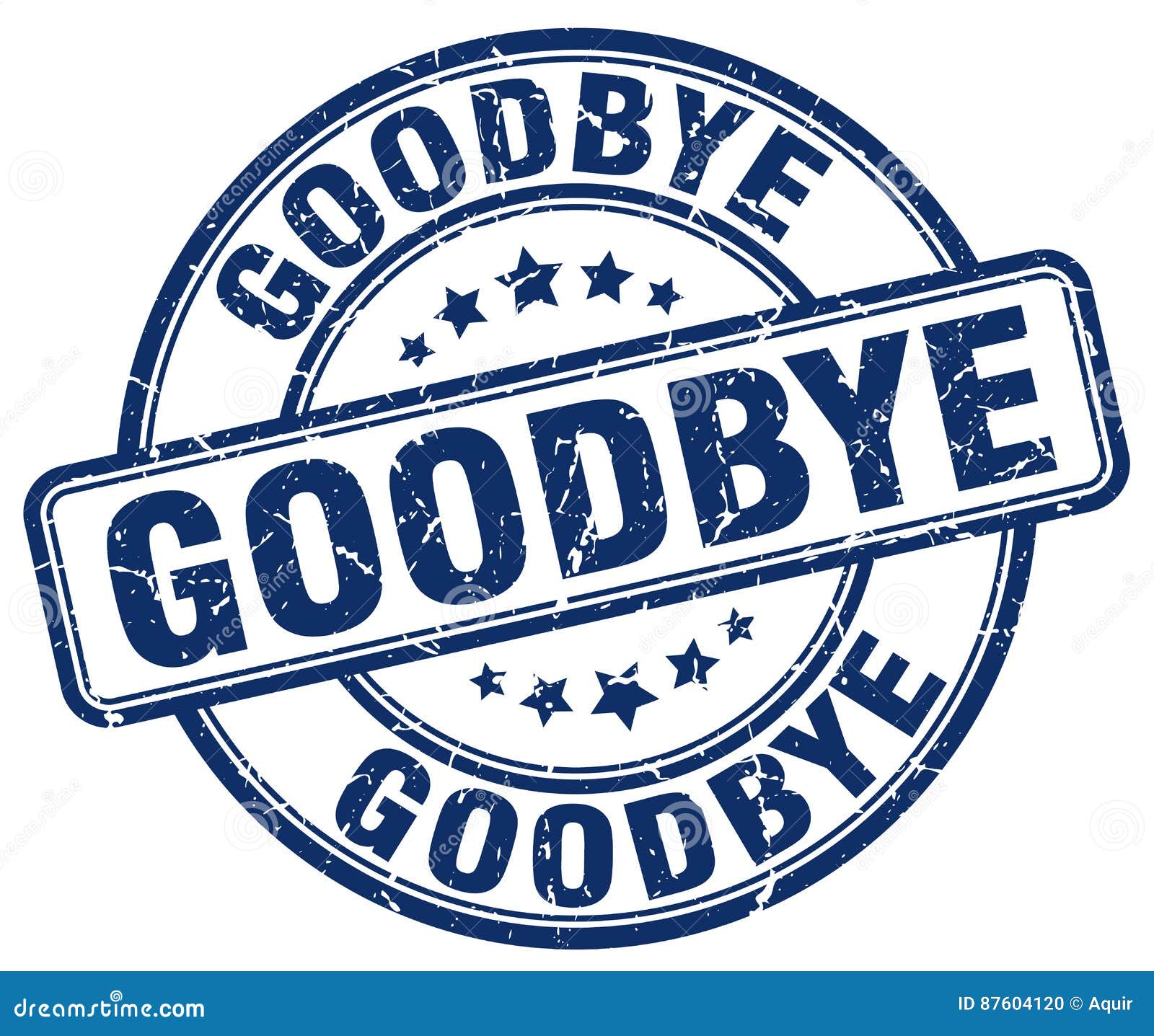 Goodbye Blue Grunge Round Vintage Stamp Stock Vector - Illustration of ...