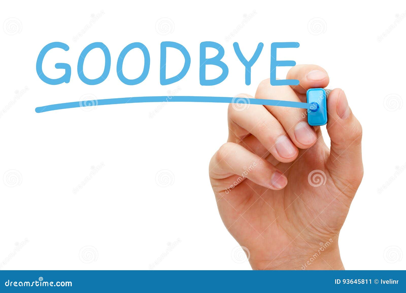 Goodbye Blue Marker stock image. Image of rejected, leave - 93645811
