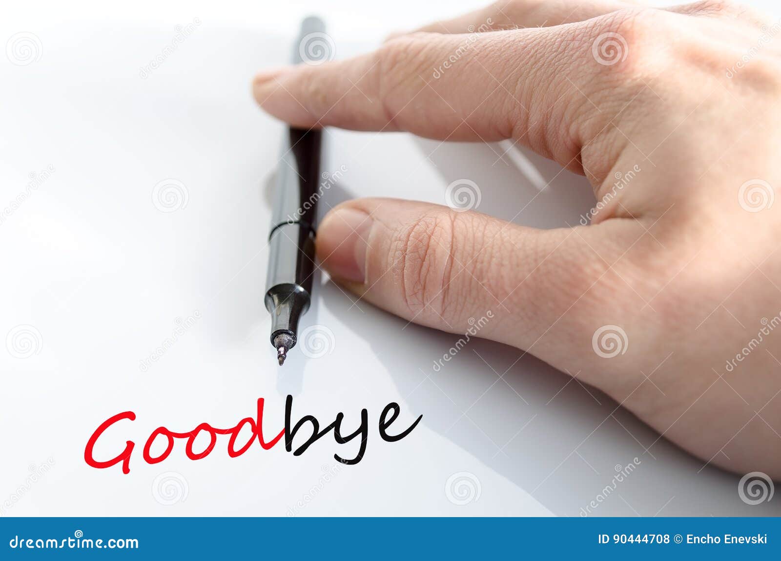 Goodbye concept stock photo. Image of later, break, text - 90444708