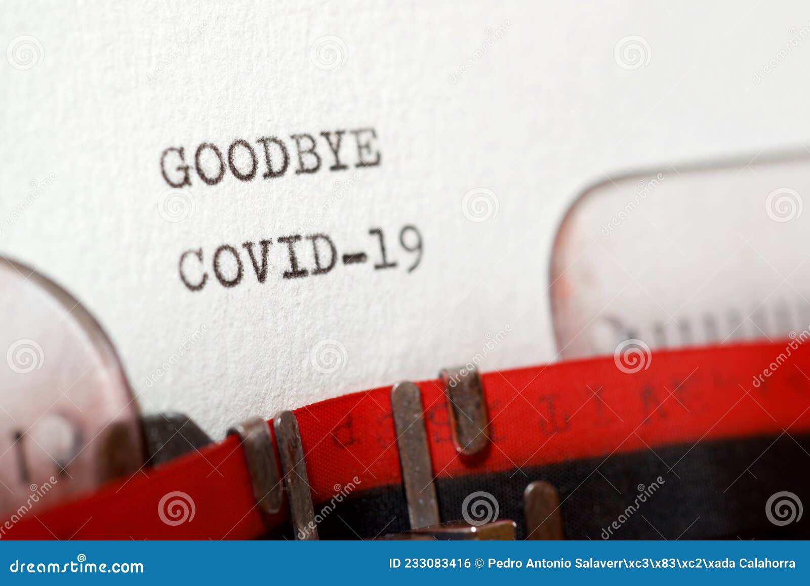 Goodbye Covid-19 text stock photo. Image of healthy - 233083416