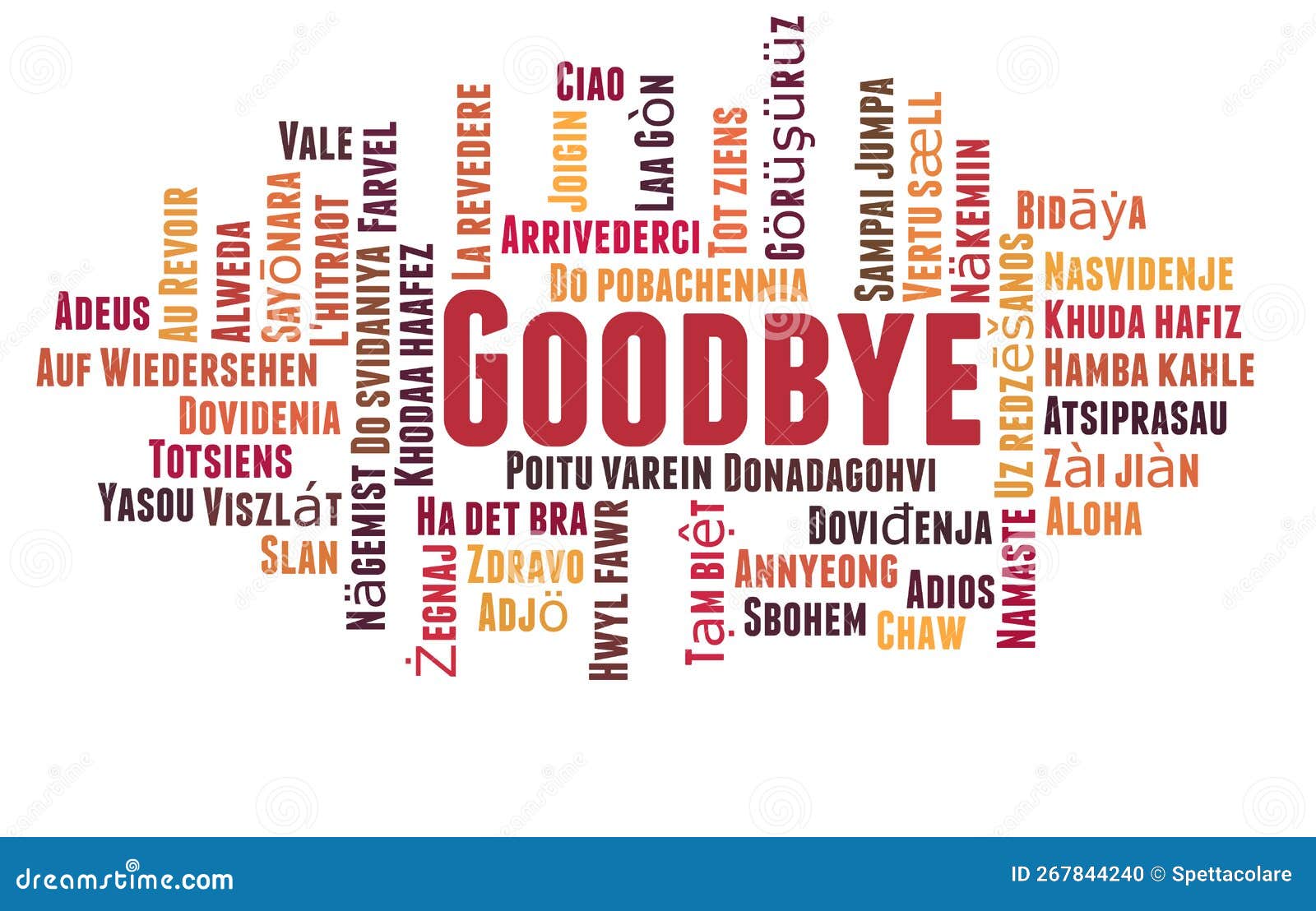 Goodbye in Different Languages Word Cloud Concept Stock Illustration ...