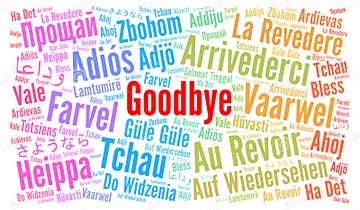 Goodbye in Different Languages Word Cloud Stock Illustration ...