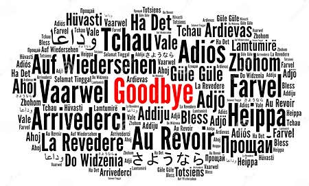 Goodbye in Different Languages Word Cloud Stock Illustration ...