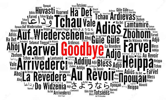 Goodbye in Different Languages Word Cloud Stock Illustration ...