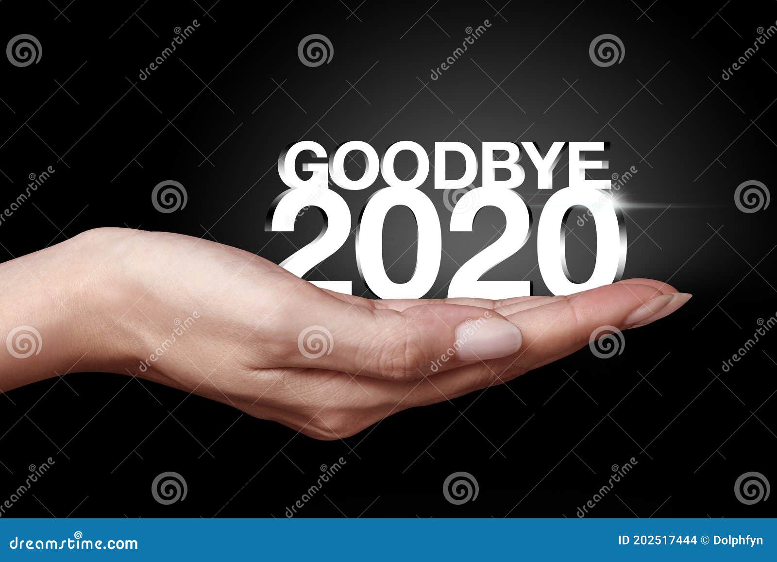 Goodbye 2020 with hand stock photo. Image of concept - 202517444
