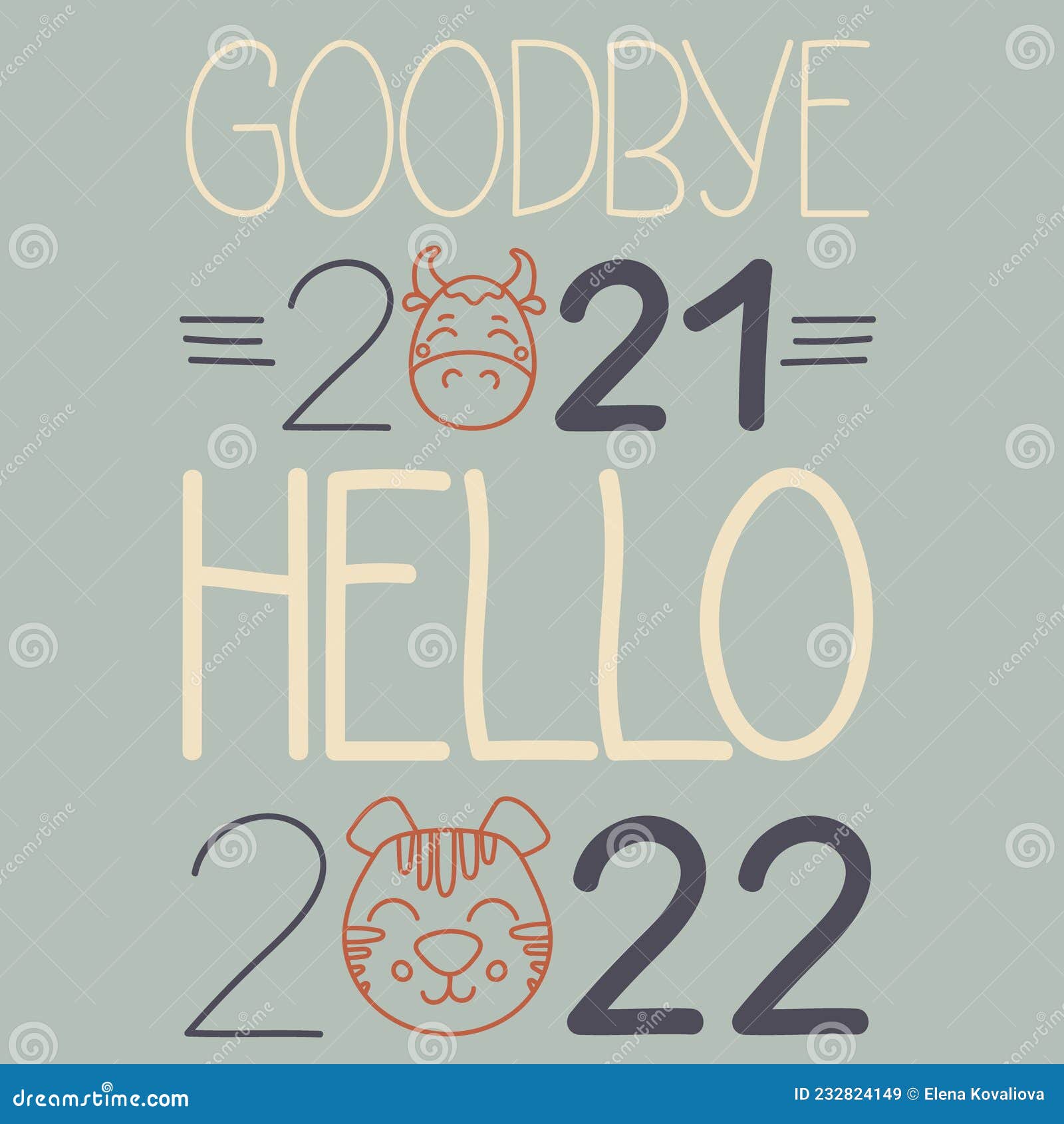 Goodbye 2021, Hello 2022, Vector Image and Text Stock Vector ...