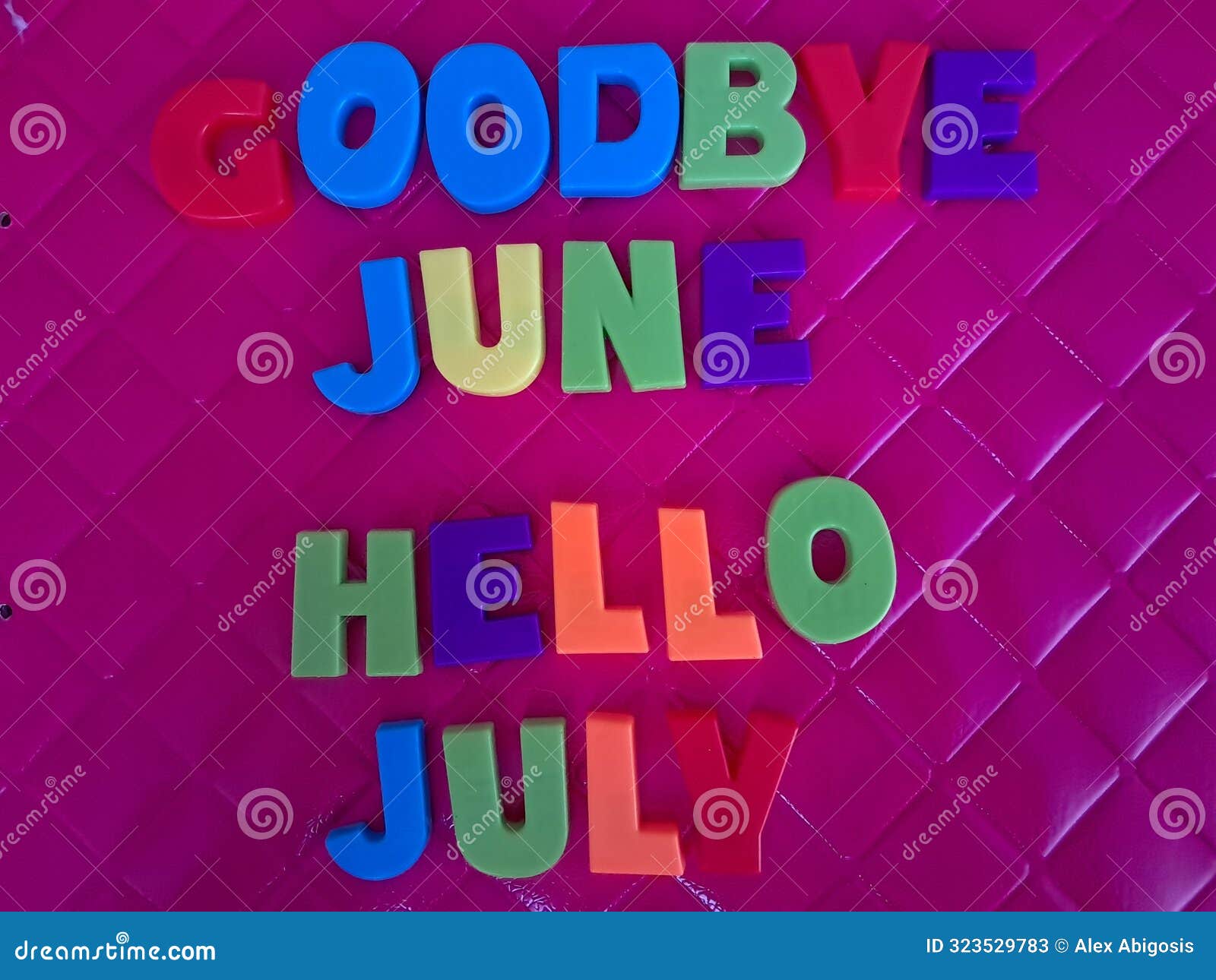 Goodbye June Hello July Message Stock Image - Image of message, colors ...