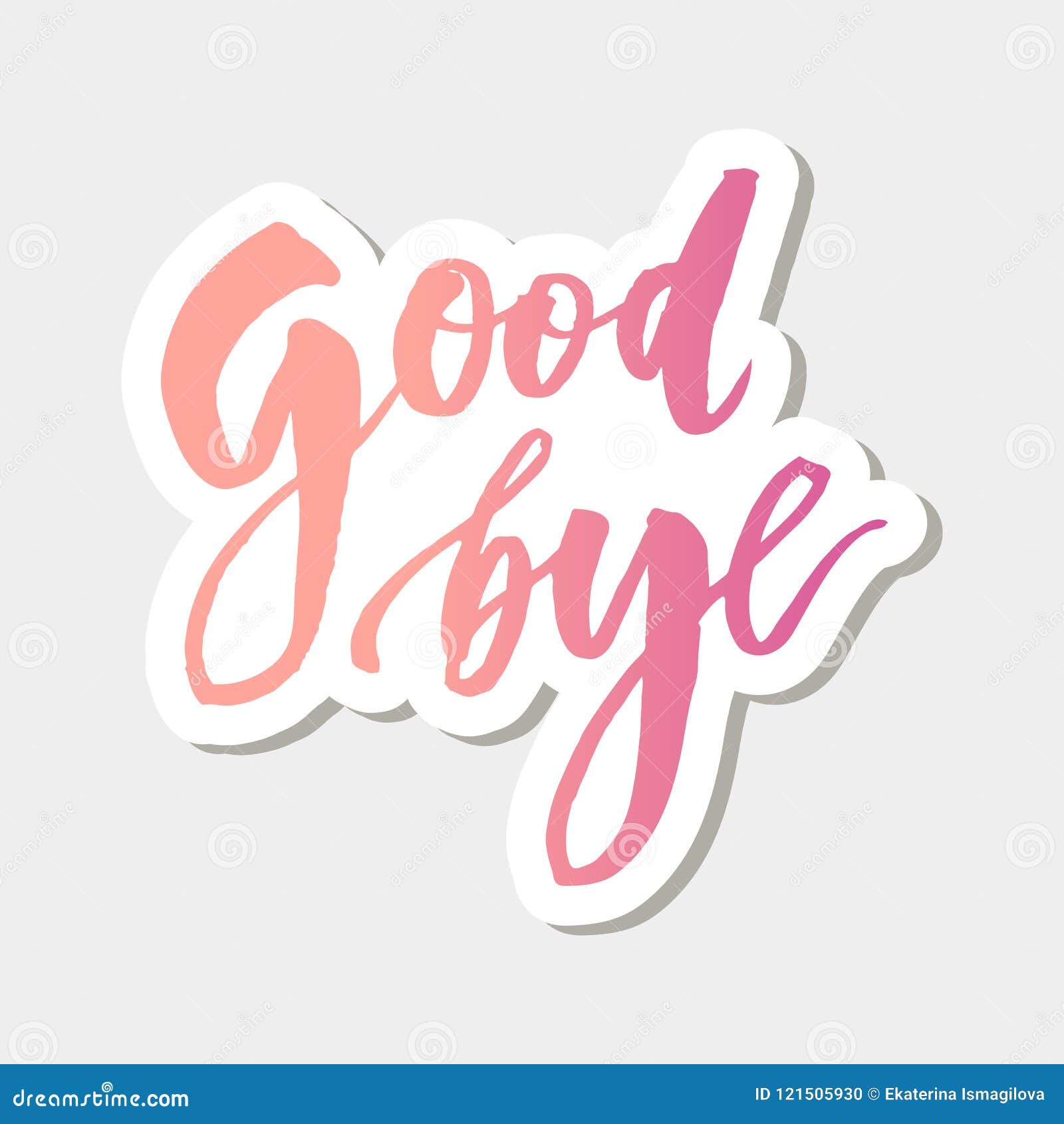 Goodbye Lettering Calligraphy Phrase Bye Vector Sticker Stock ...
