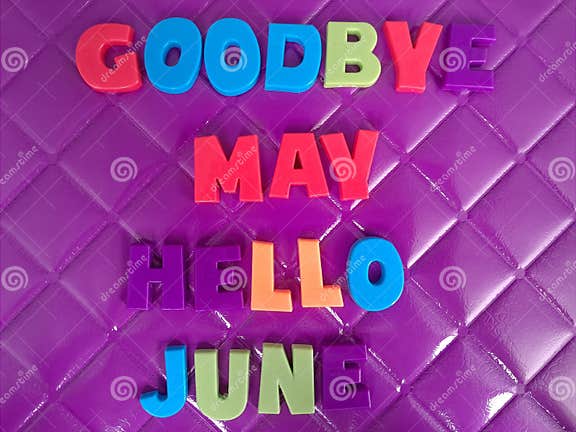 Goodbye May Hello June Message Stock Photo - Image of pink, blue: 320063628