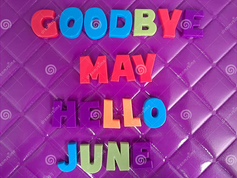 Goodbye May Hello June Message Stock Photo - Image of pink, blue: 320063628