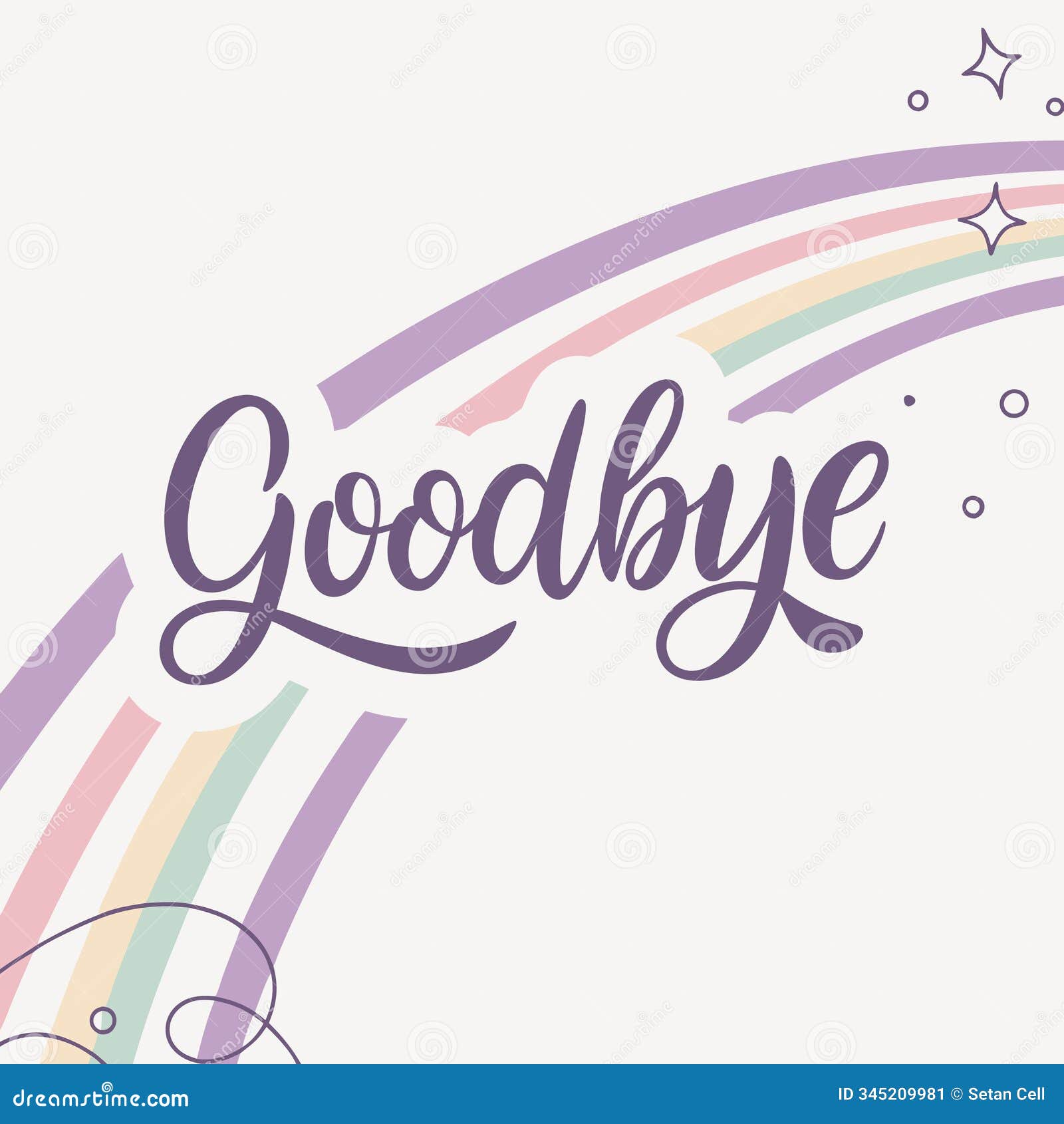 Goodbye Message with Rainbow Desi Stock Vector - Illustration of ...