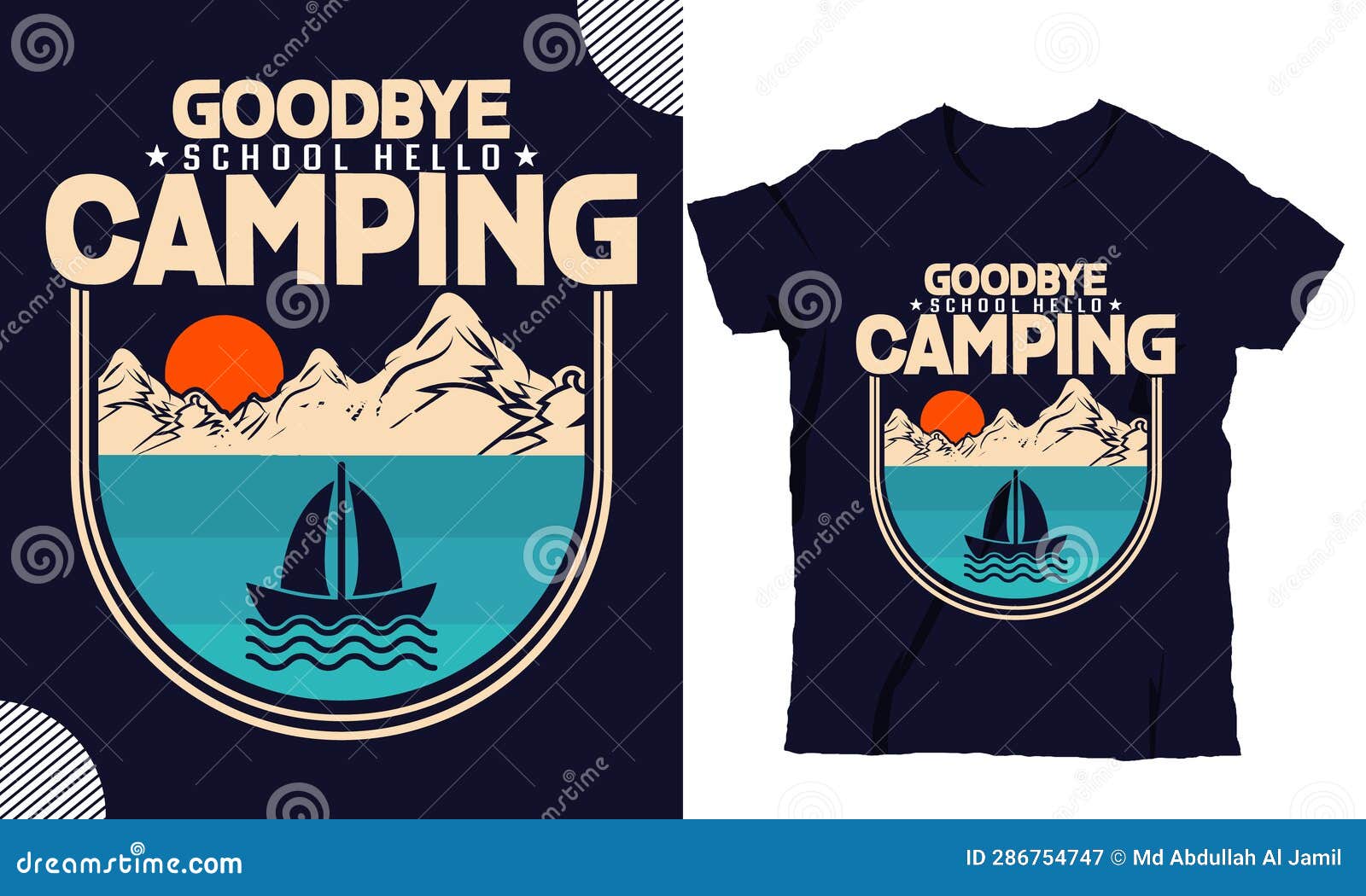 Goodbye School Hello Camping Stock Vector - Illustration of hill ...