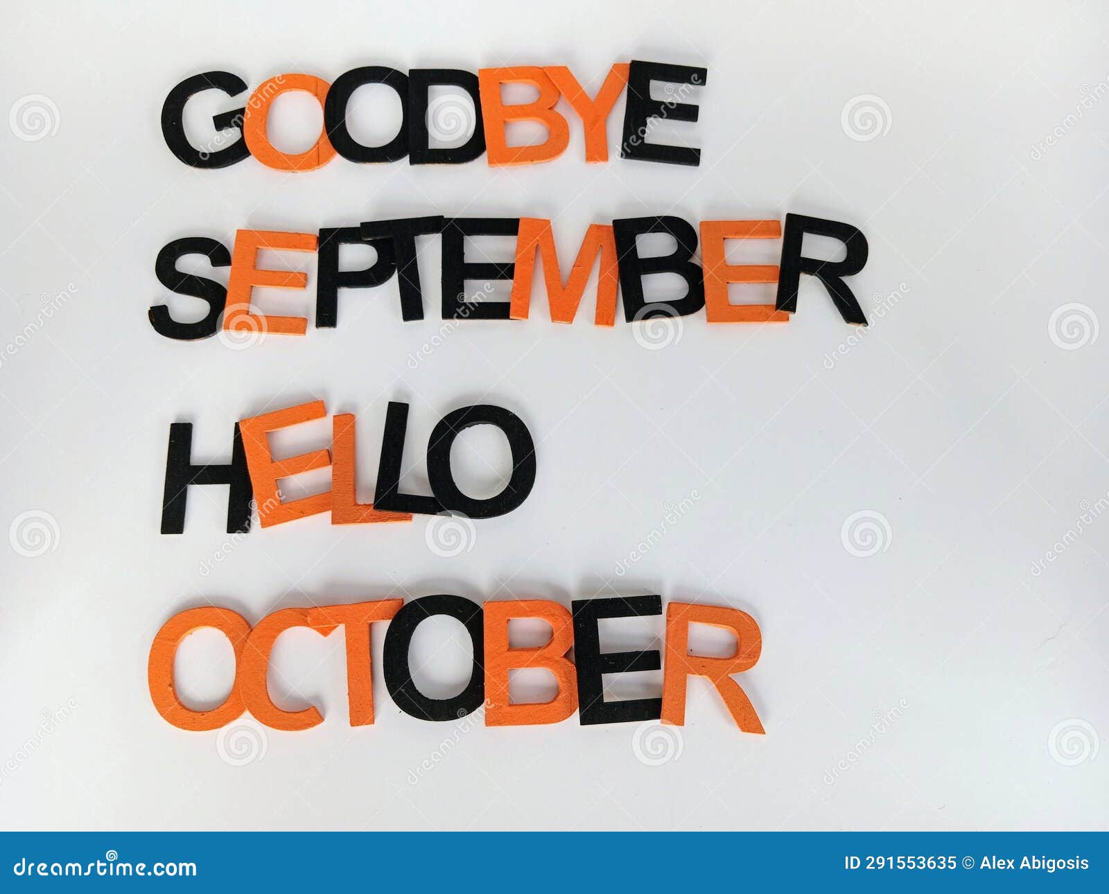 Goodbye September Hello October Message Stock Image - Image of goodbye ...