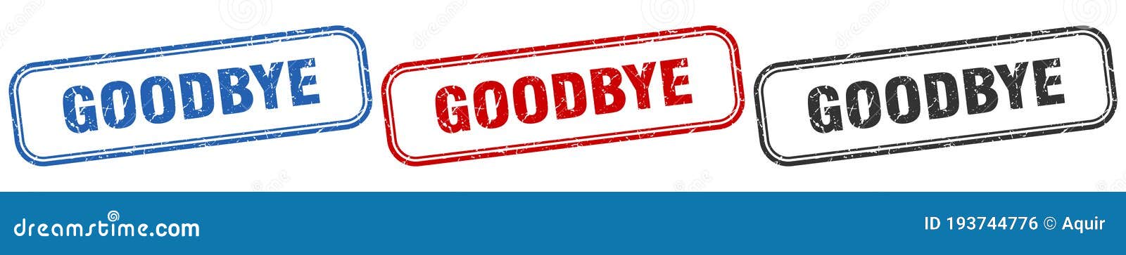 Goodbye Square Isolated Sign Set. Goodbye Stamp Stock Vector ...