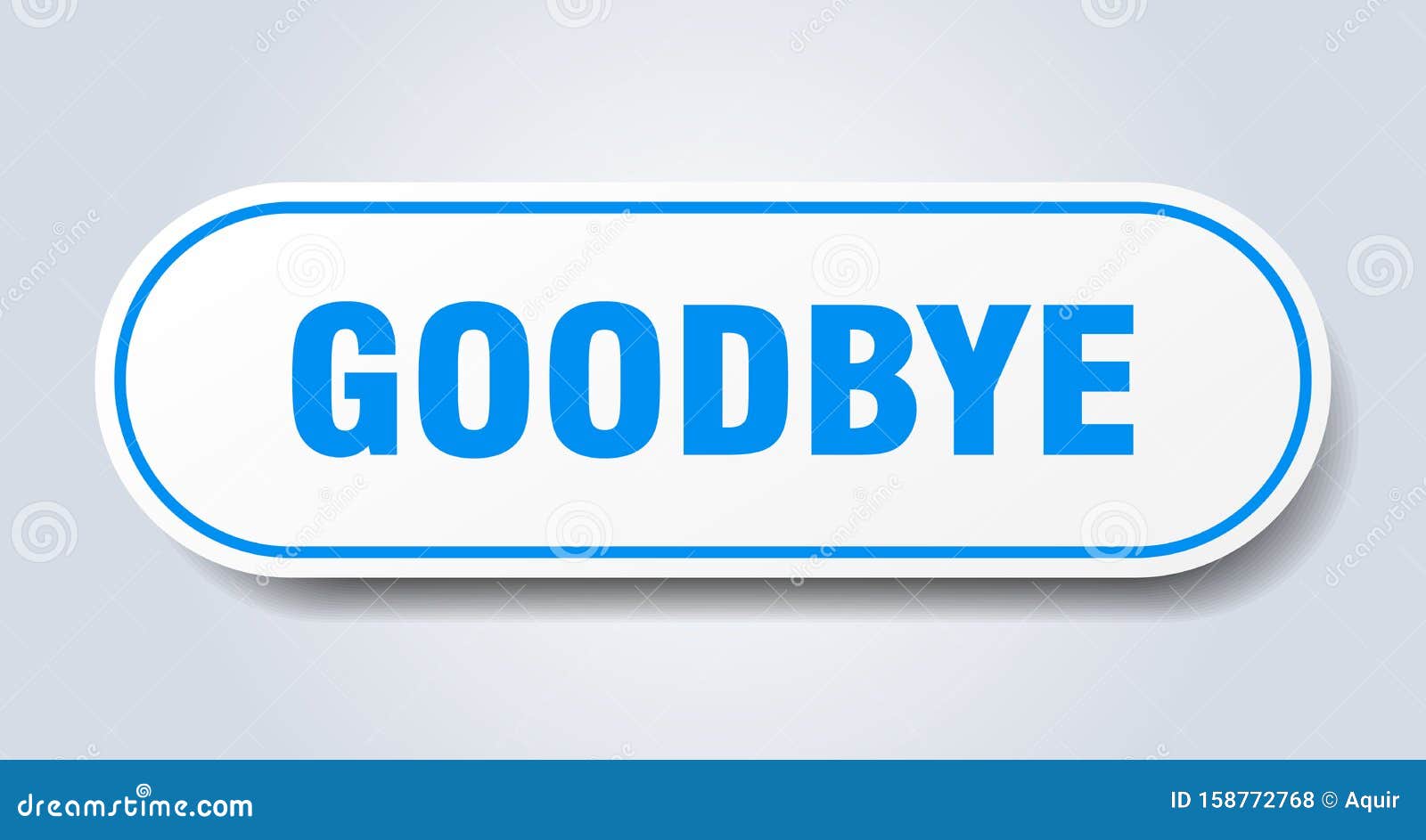Goodbye sticker. stock vector. Illustration of sticker - 158772768