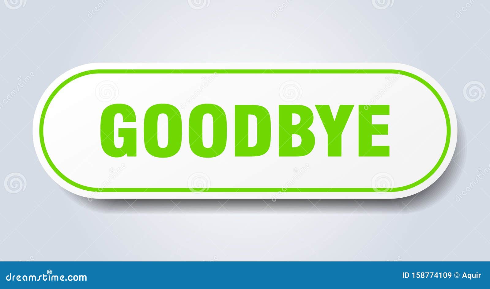 Goodbye sticker. stock vector. Illustration of flat - 158774109
