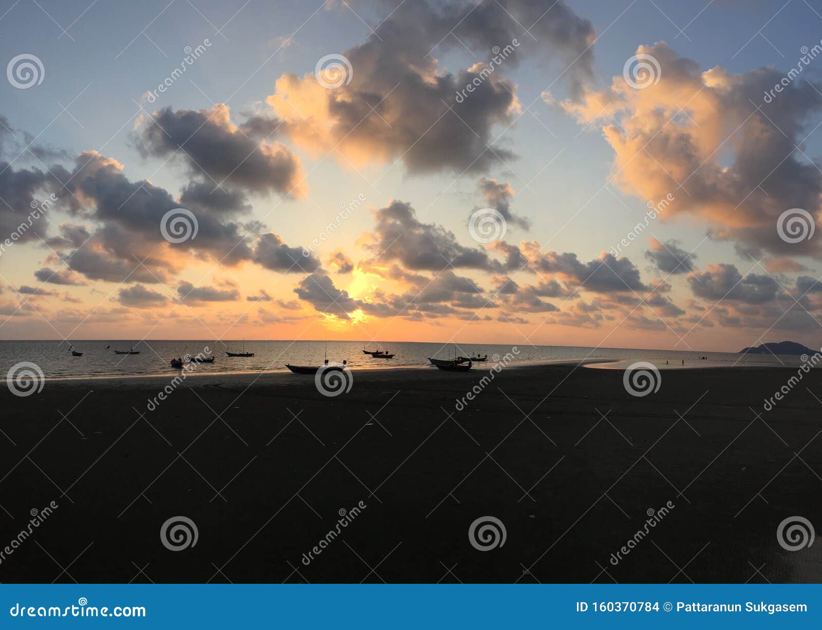 Goodbye the sun stock photo. Image of beach, cloud, sailing - 160370784