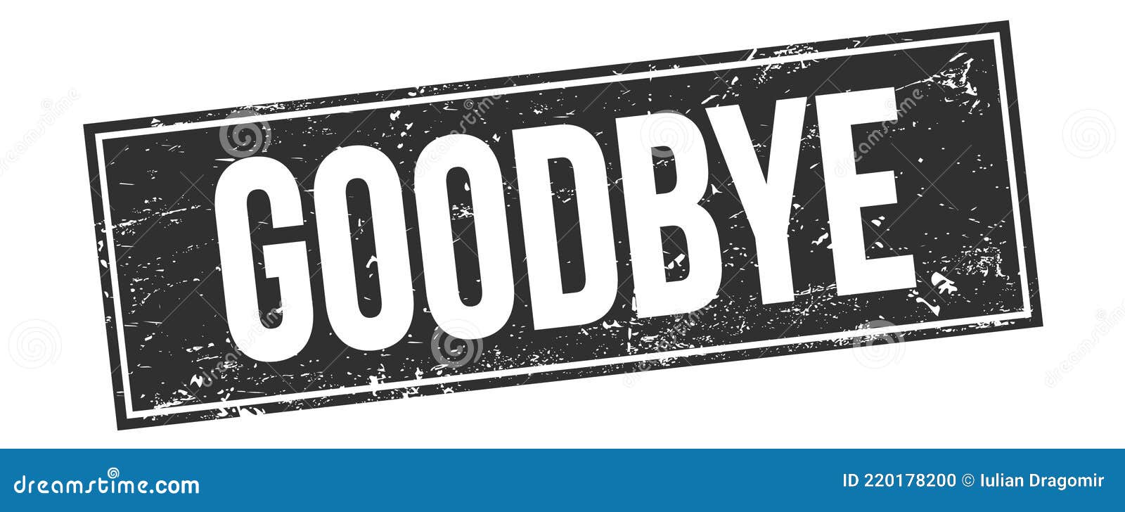 GOODBYE Text on Black Grungy Rectangle Stamp Stock Illustration ...