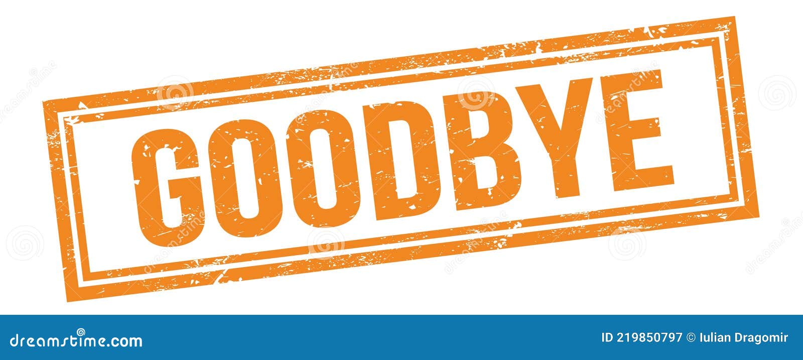 GOODBYE Text on Orange Grungy Vintage Stamp Stock Illustration ...