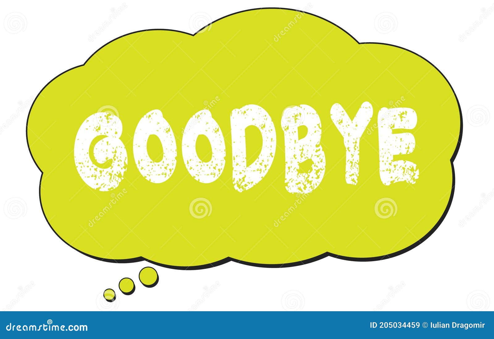 GOODBYE Text Written on a Light Green Thought Bubble Stock Illustration ...