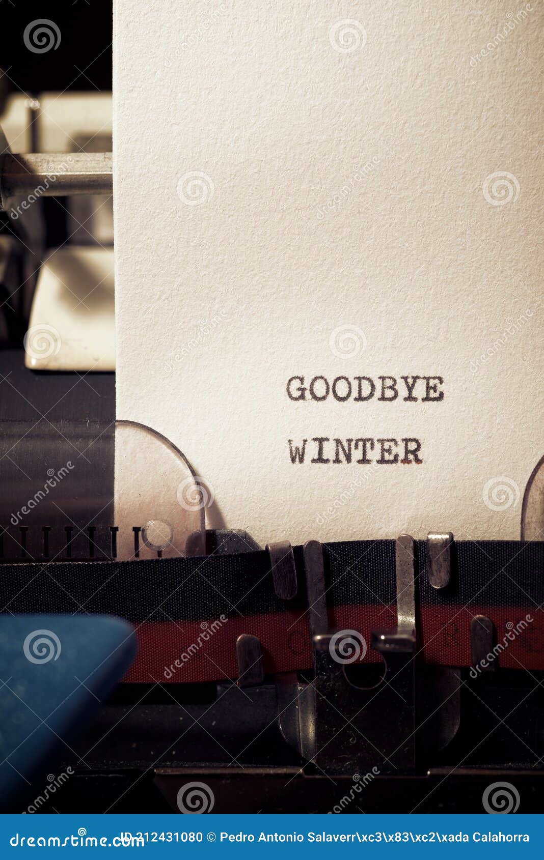 Goodbye winter concept stock photo. Image of paper, information - 212431080