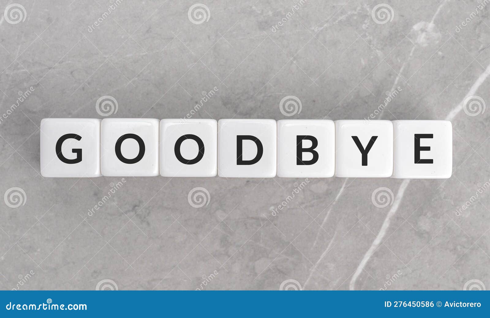 Goodbye Word on White Blocks on Gray Marble Background Stock Photo ...