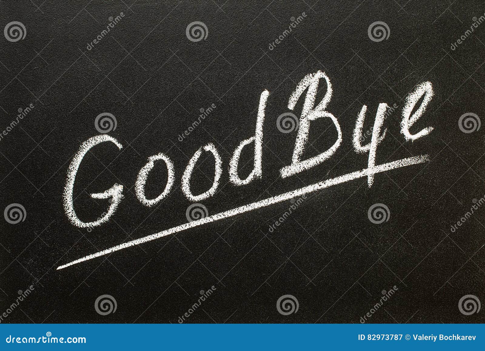 Goodbye Word Written on Chalkboard Stock Image - Image of handwritten ...