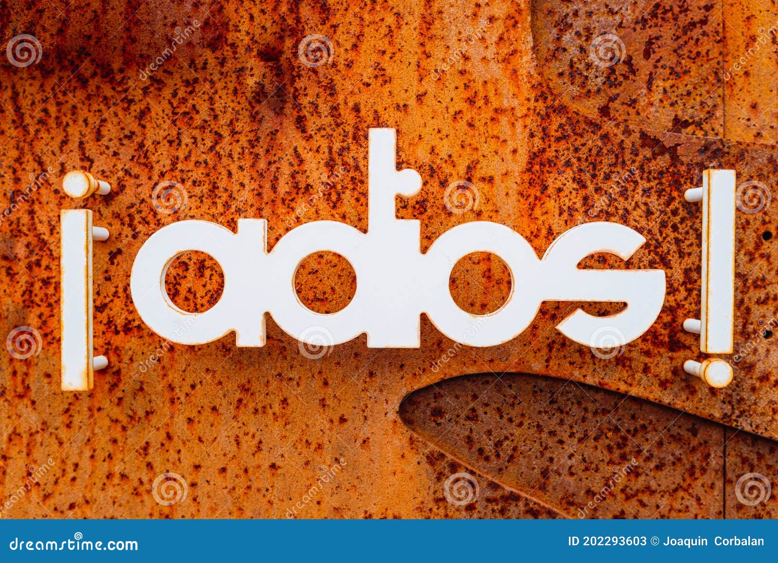 Goodbye Word Written in Spanish on a Metal Plate Stock Image - Image of ...