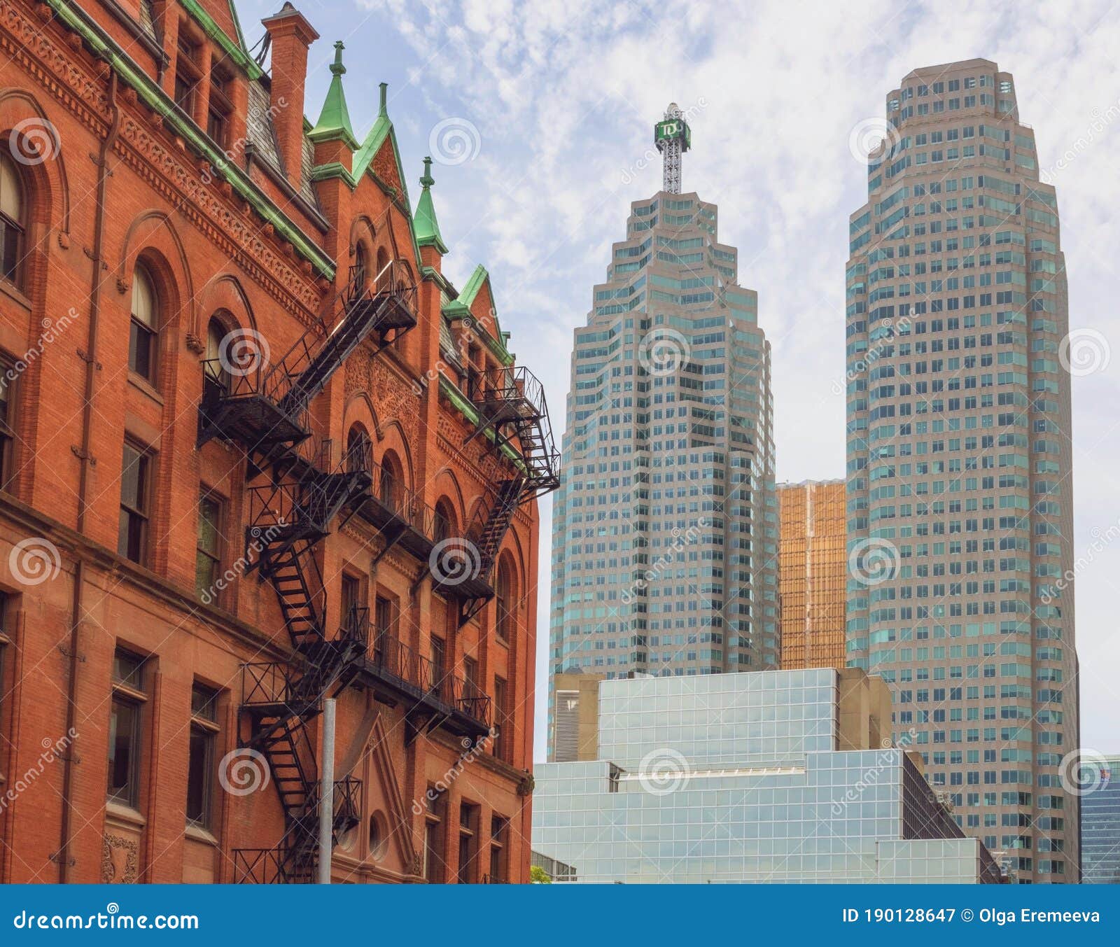 The Gooderham Building or the Flatiron Building in Toronto Downtown ...