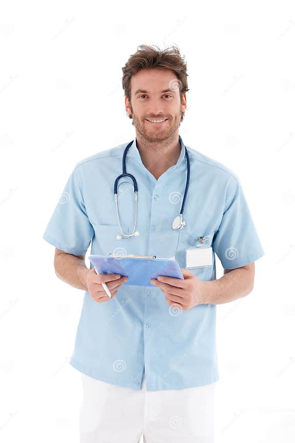 Goodlooking Doctor Smiling at Camera Stock Image - Image of confidence ...