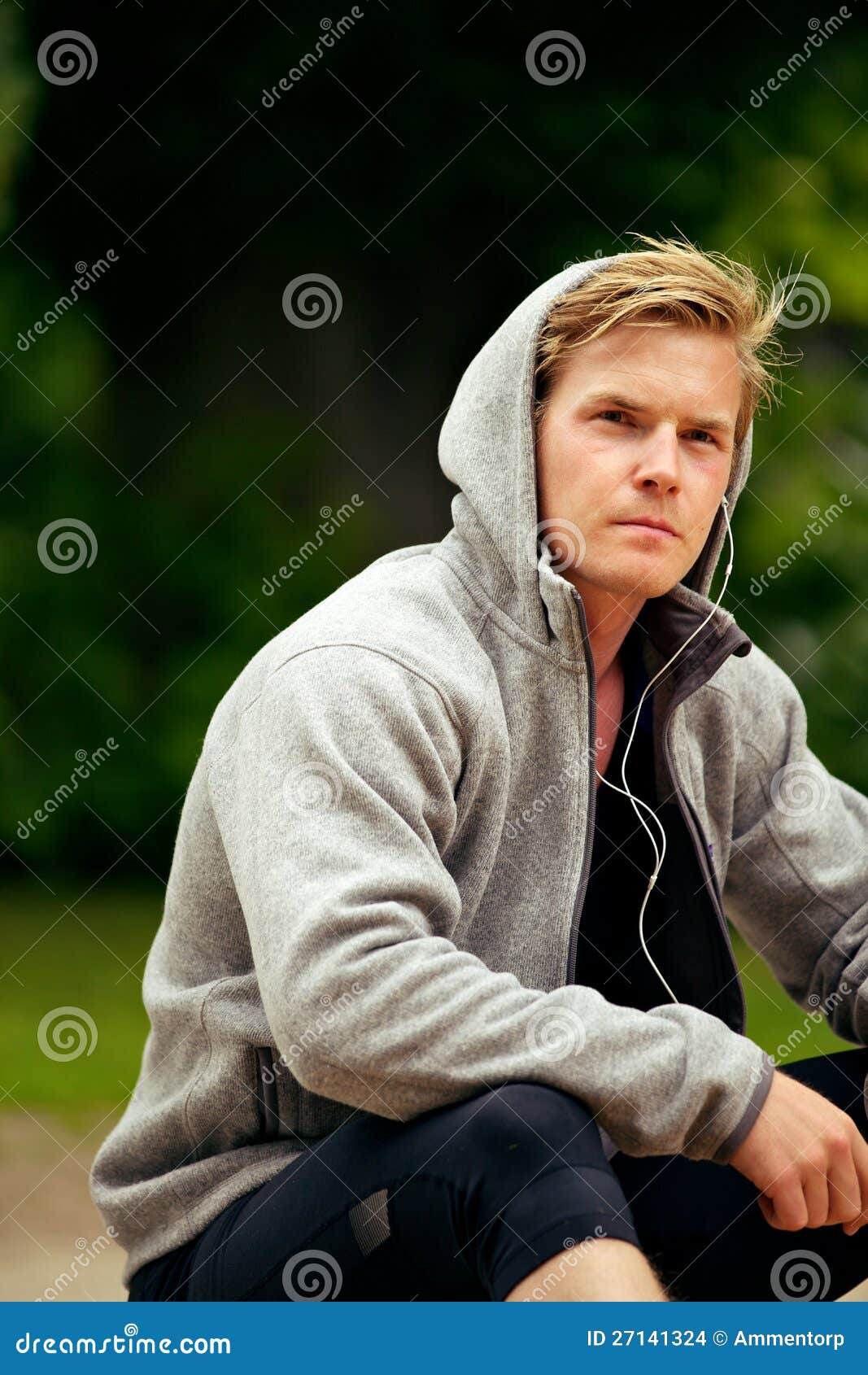 Goodlooking Guy Sitting Alone Stock Photo - Image of autumn, attractive ...