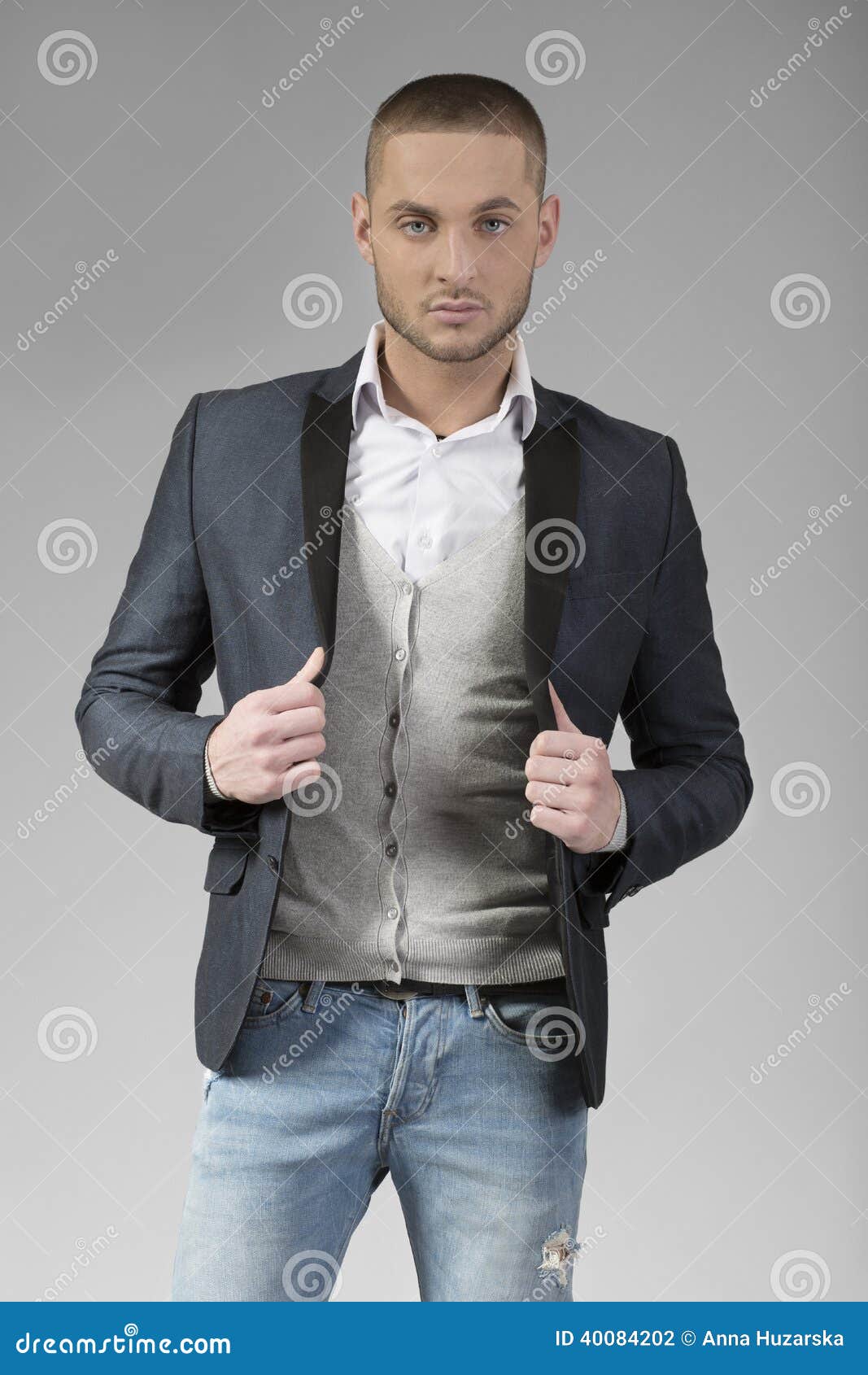 Goodlooking Young Cool Businessman, Man Stock Photo - Image of blue ...