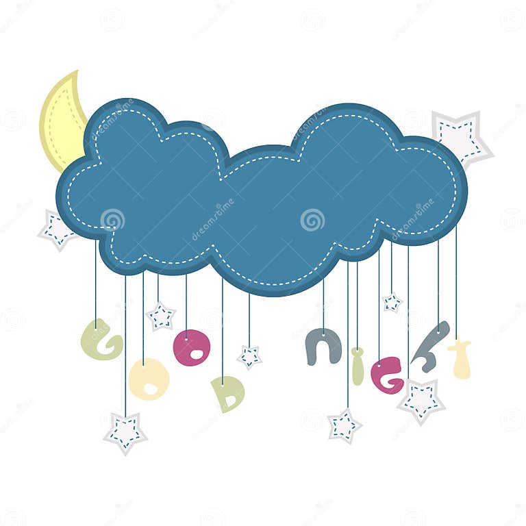 GoodNight stock vector. Illustration of sign, card, element - 45727326