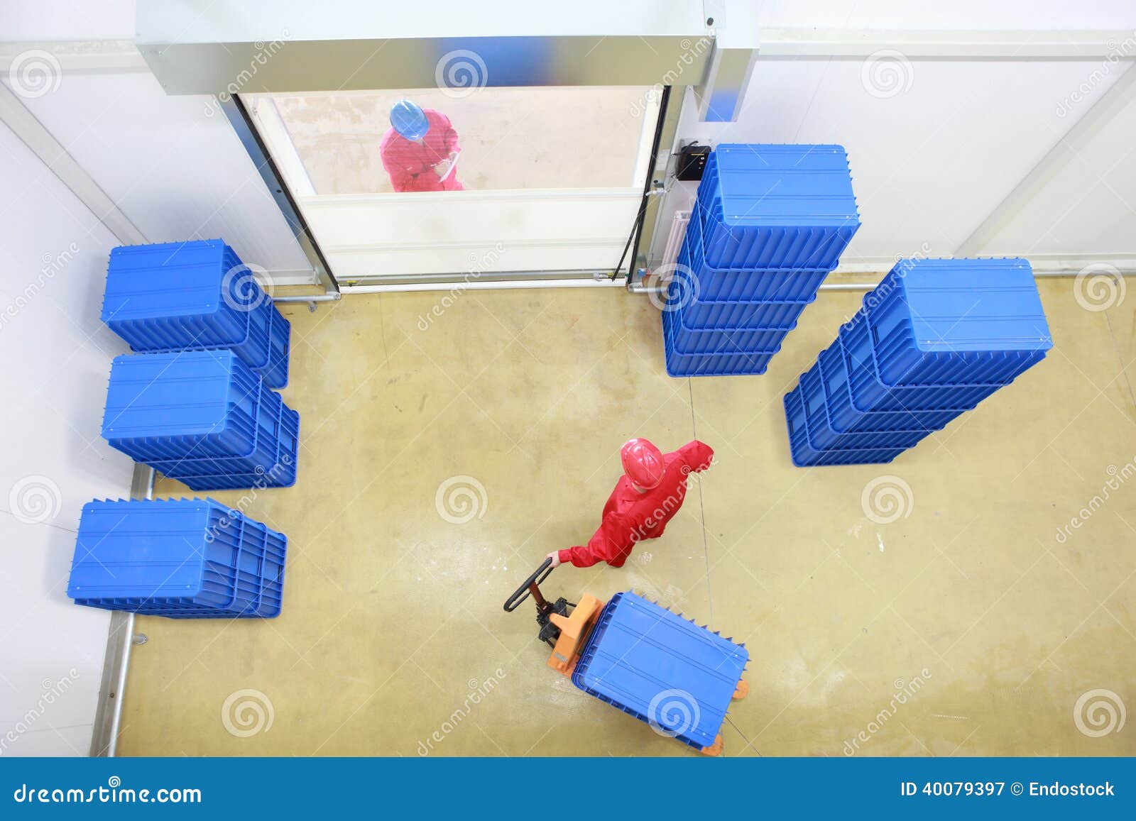 Goods Delivery in Storehouse - Overhead View Stock Image - Image of ...