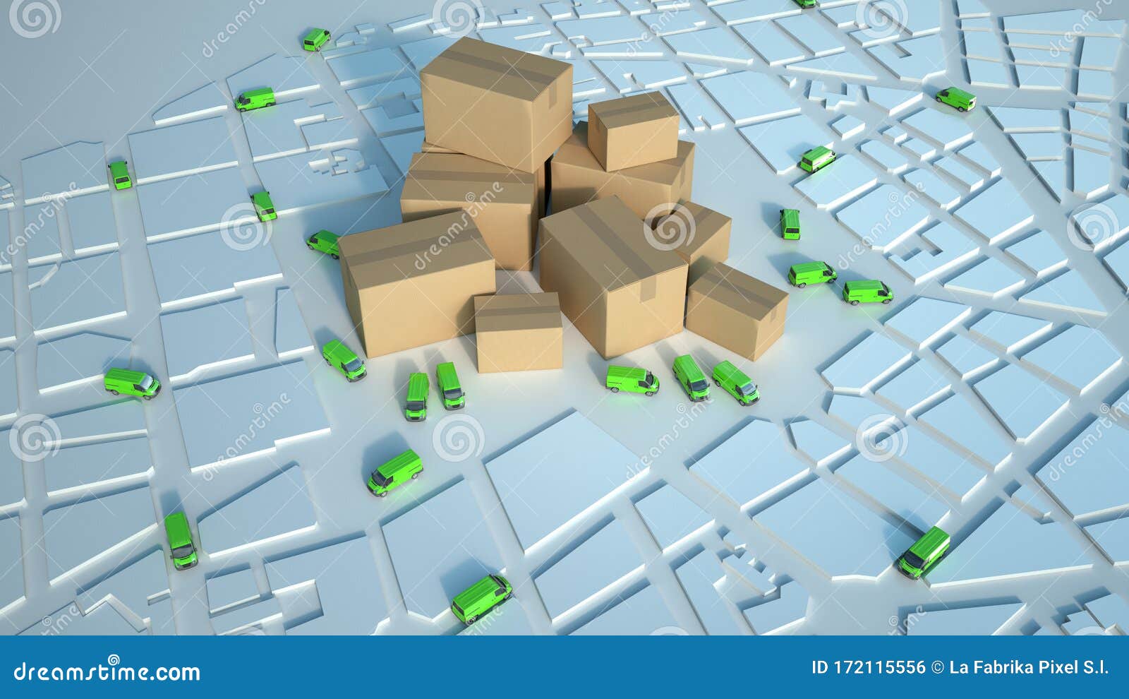 Goods distribution green stock illustration. Illustration of truck ...