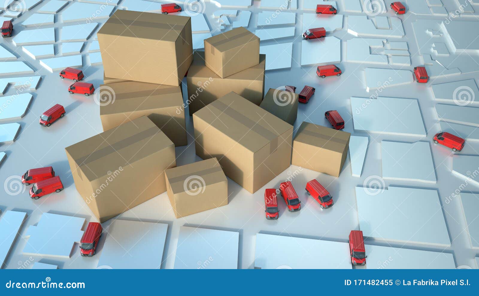 Goods distribution red stock illustration. Illustration of logistics ...