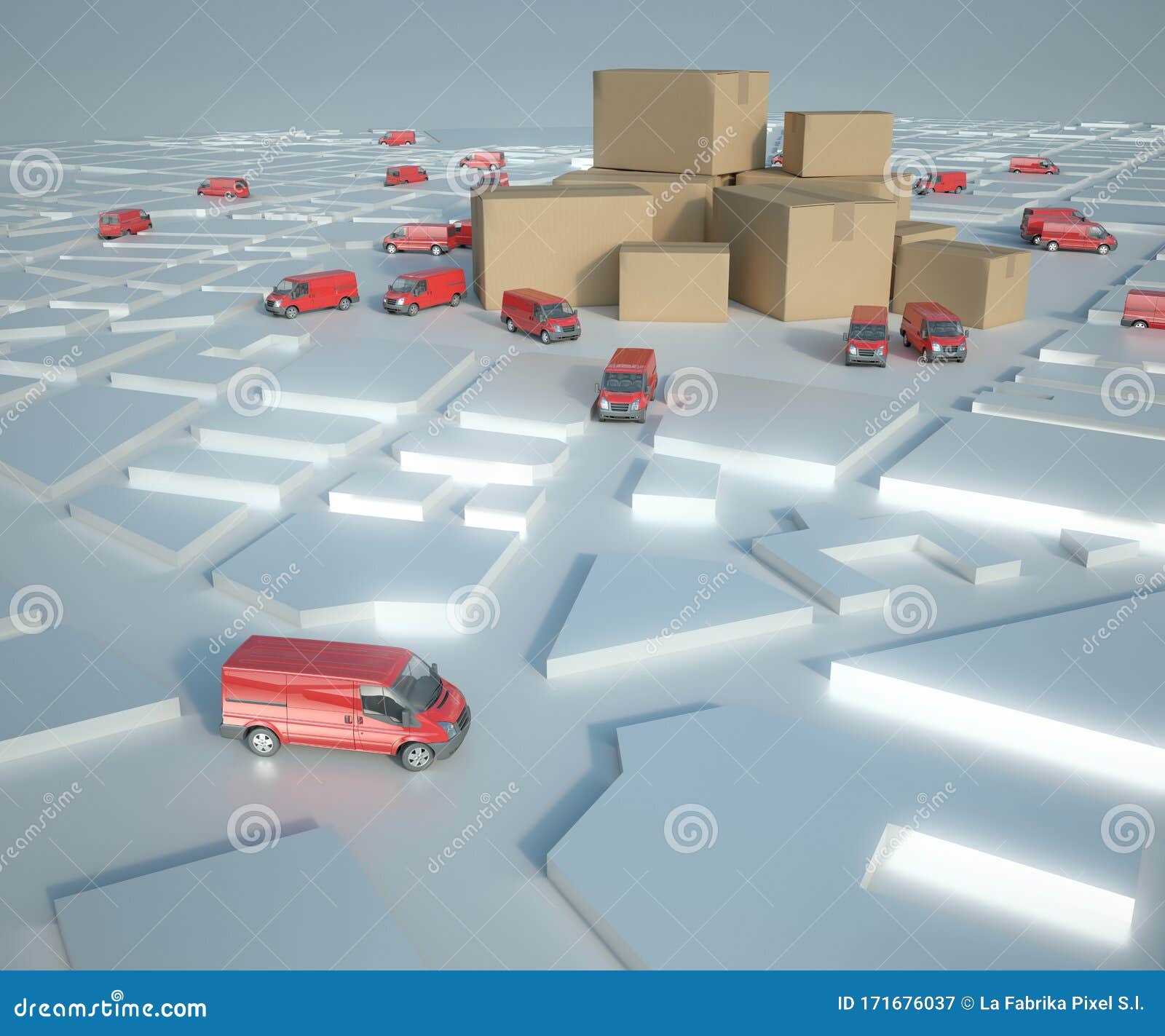 Goods distribution red stock illustration. Illustration of transport ...
