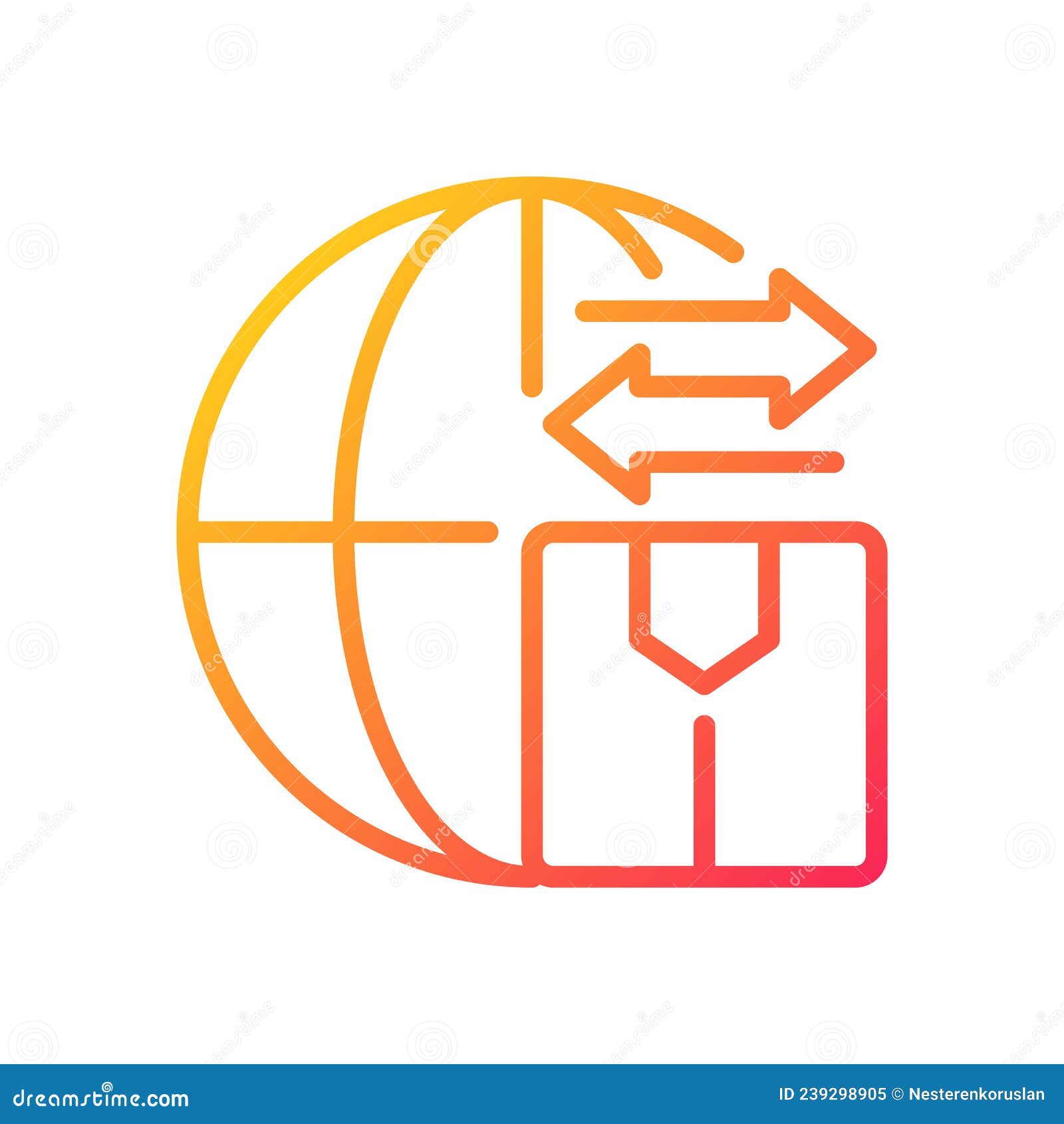 Goods Import and Export Gradient Linear Vector Icon Stock Vector ...