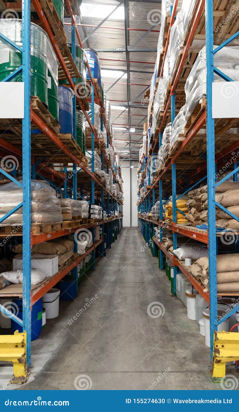 Goods and Materials on a Rack in Warehouse Stock Photo - Image of ...