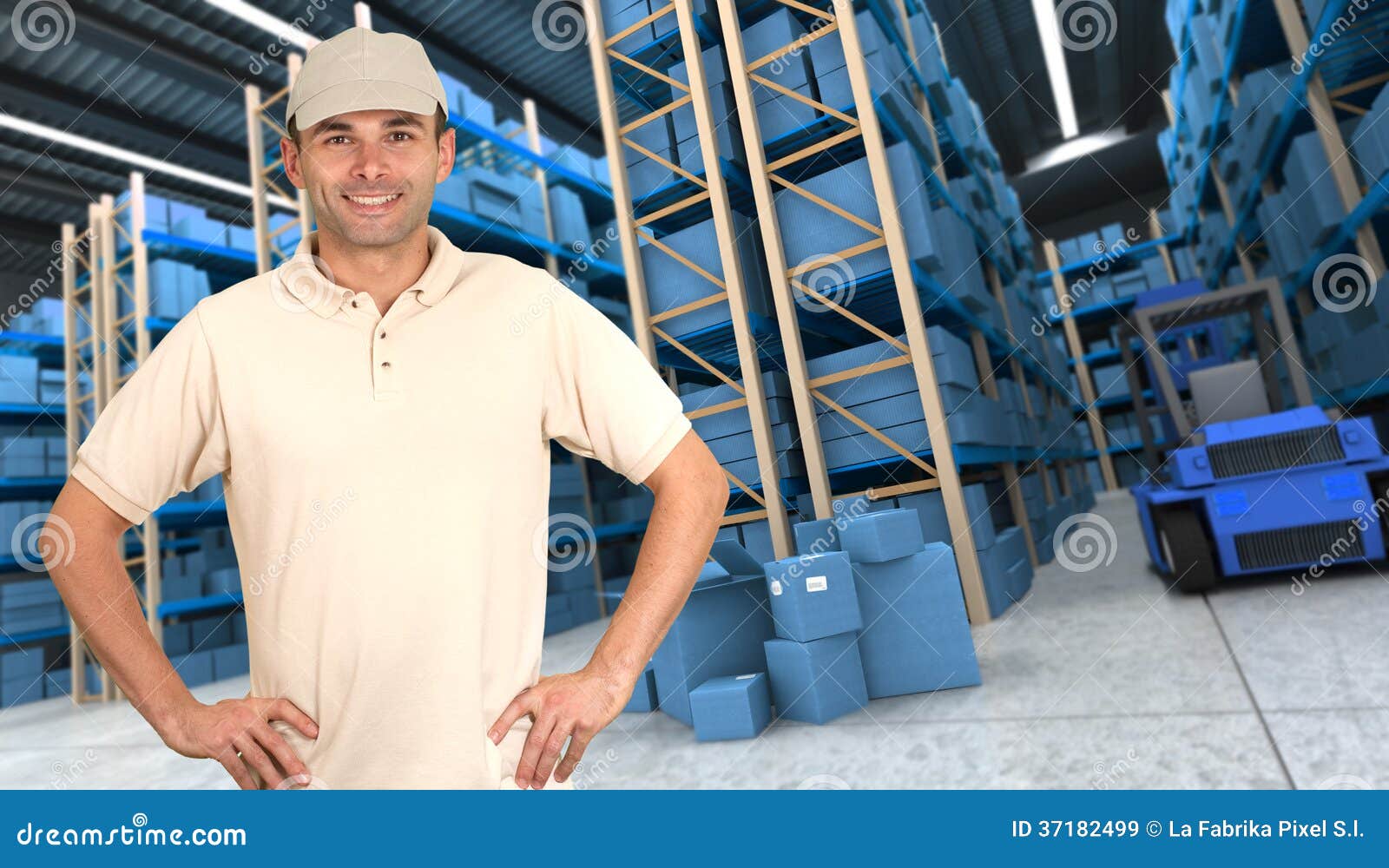 Goods Reception at Warehouse B Stock Image - Image of loader, fork ...