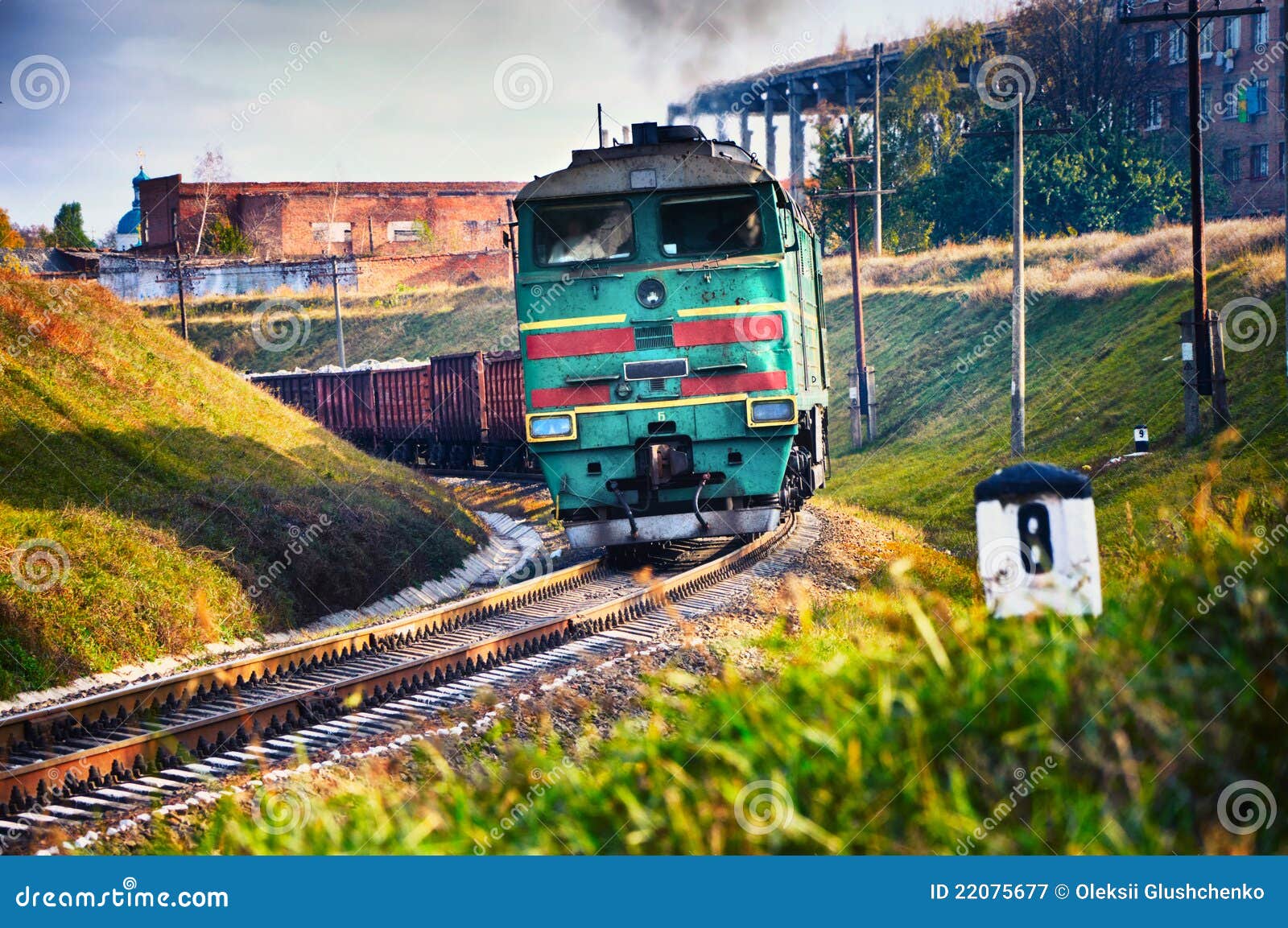 Goods train stock image. Image of coal, outdoors, powerful - 22075677
