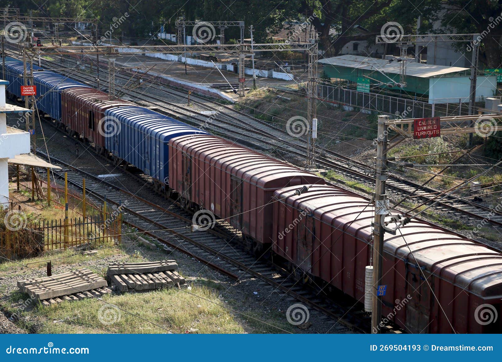 Goods Train Passing from Railway Station - Image Stock Image - Image of ...