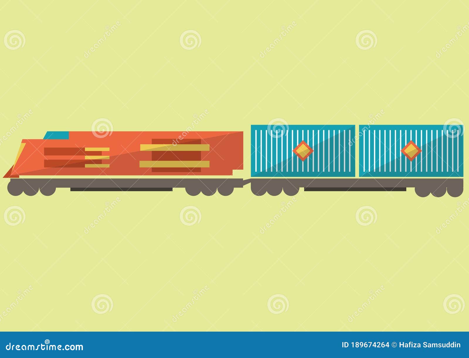 Goods Train. Vector Illustration Decorative Design Stock Vector ...