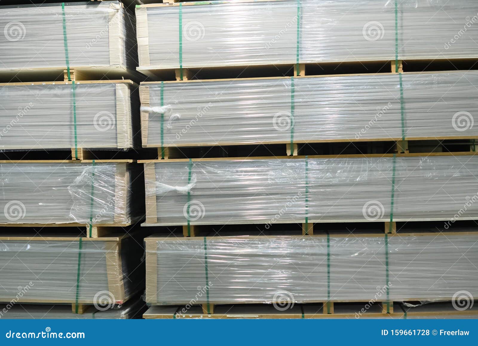 Goods with Wrapping & Stacked Inside the Warehouse Stock Photo - Image ...