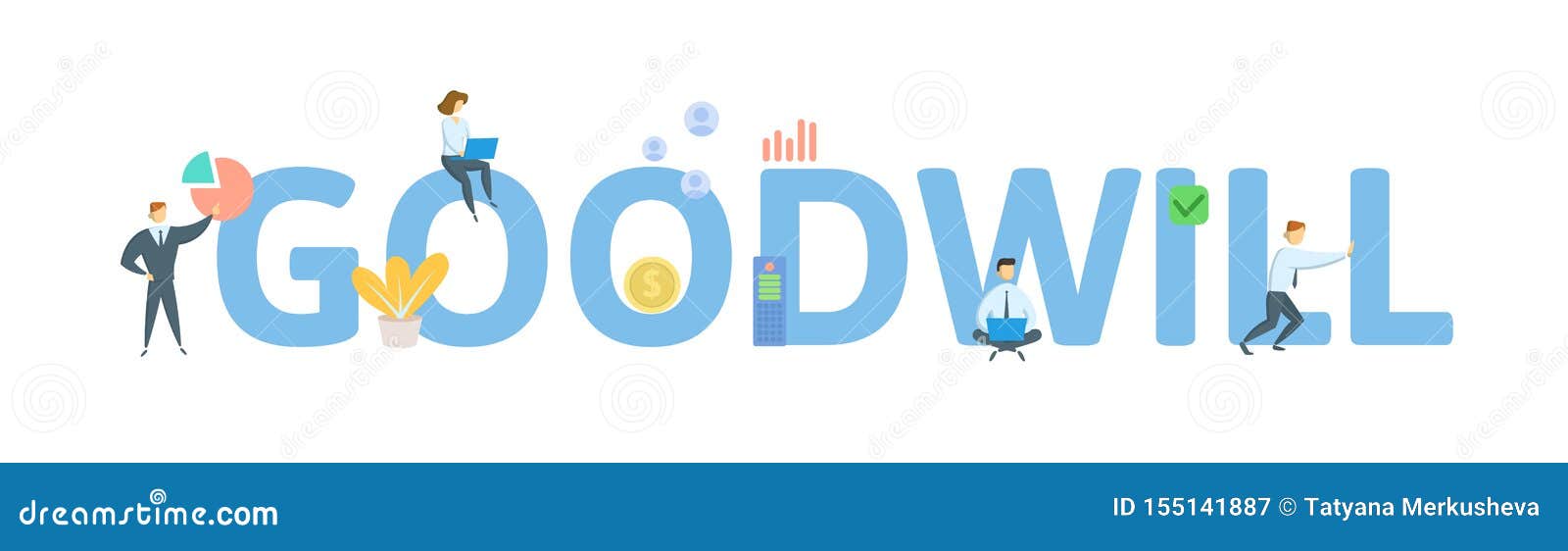 GOODWILL. Concept With People, Letters And Icons. Flat Vector ...