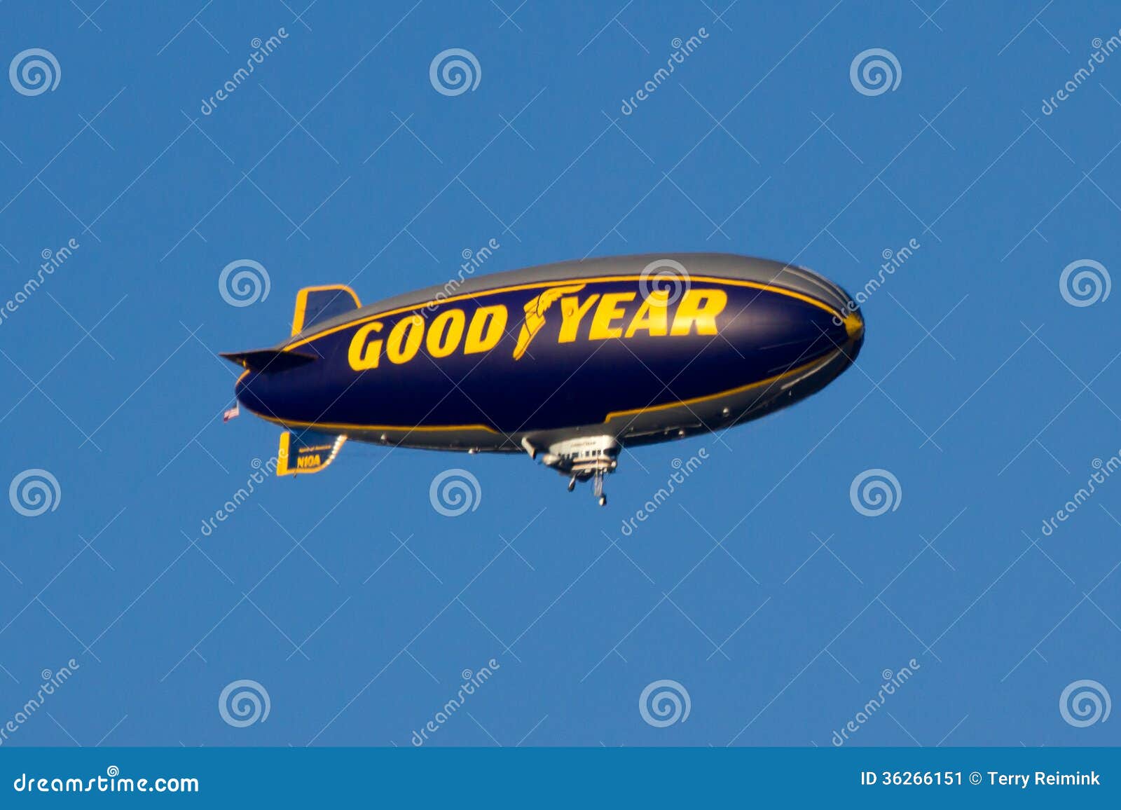 Goodyear Blimp Wingfoot Three Flying Up Close Detail Editorial Photo ...