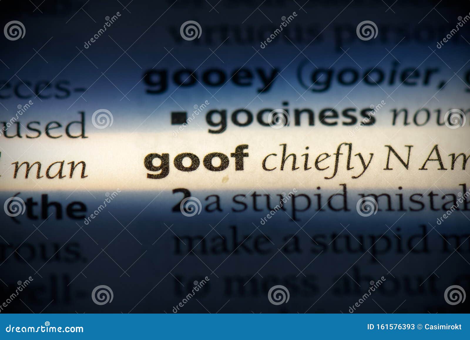 Goof stock image. Image of thesaurus, highlighted, dictionary - 161576393